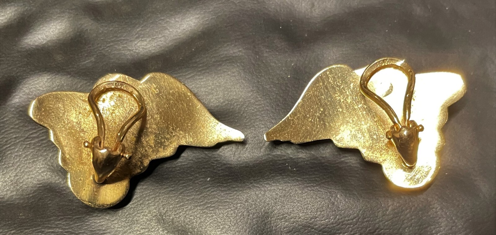 VINTAGE WOMEN'S 14K SOLID GOLD HALF SHELL SHAPED CLIP ON EARRINGS - 9 ...