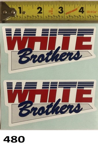 2! White Bros sticker decal RM YZ KX CR 125 250 360 400 500 VMX AHRMA ...