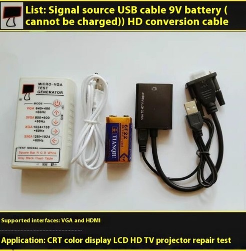 Portable 60HZ Signal Generator VGA/SVGA/XGA for LCD CRT Display Monitor ...