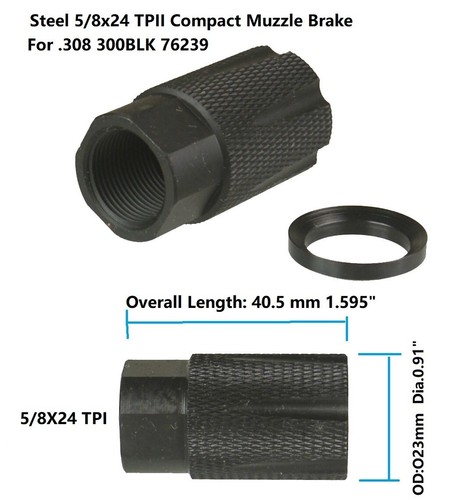 5/8x24 Compact Low Concussion Muzzle Brake Compensator For .308 300BLK ...