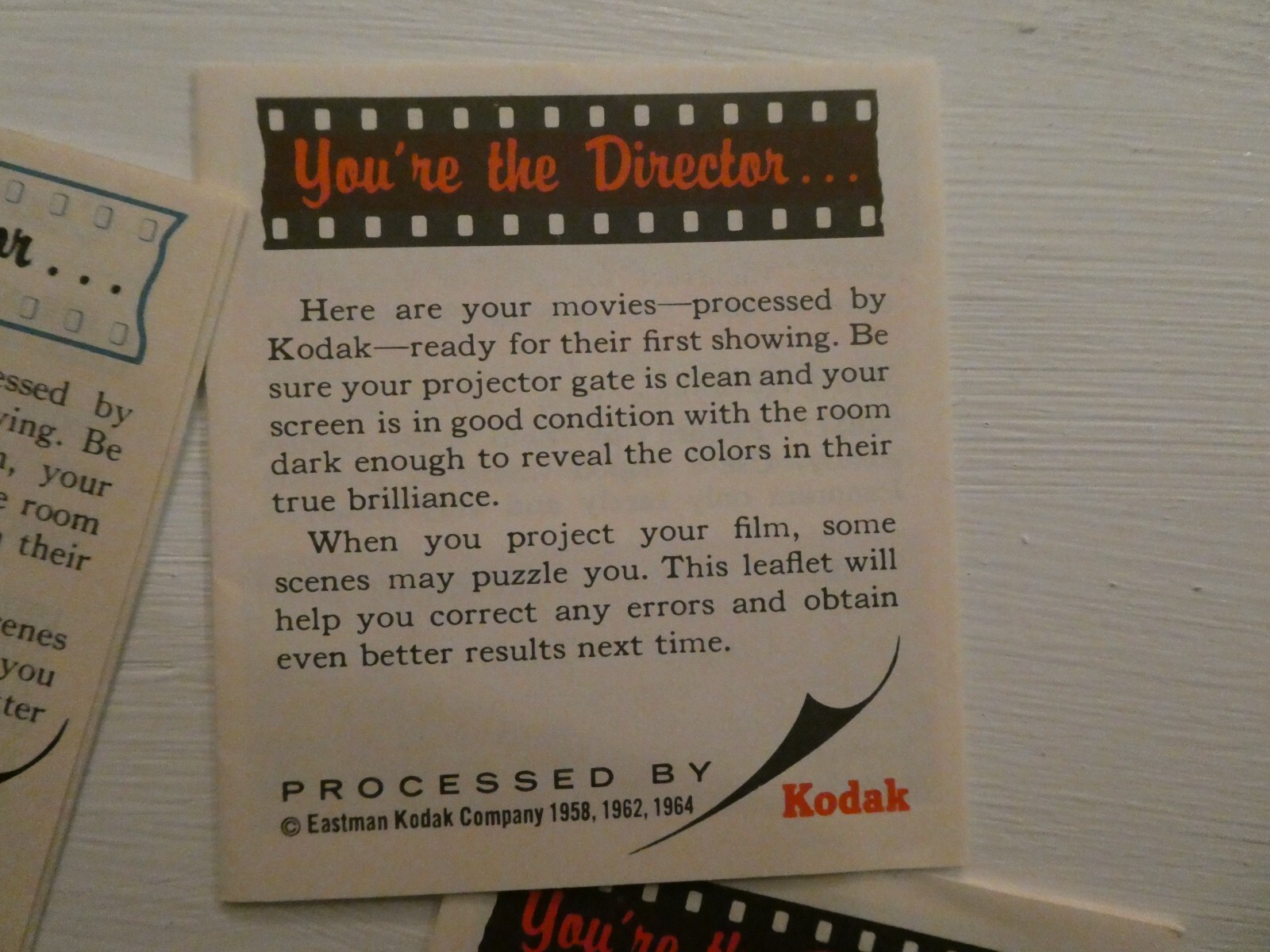 Vintage Kodak:8 1960s pamphlets: You're the Director; Movies without ...
