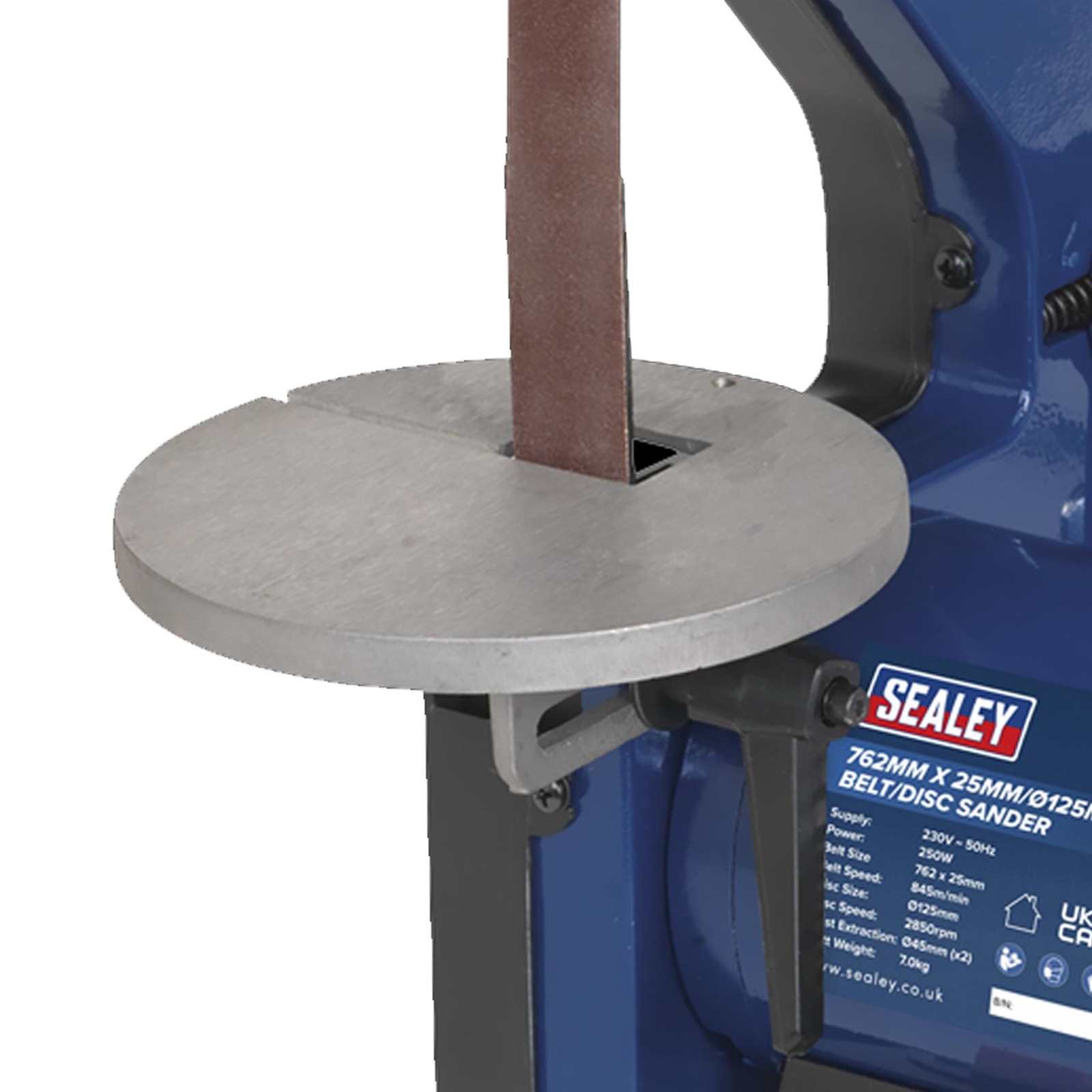 Sealey Belt/Disc Sander 25 x 762mm / 125mm Heavy Duty Powerful Sanding ...