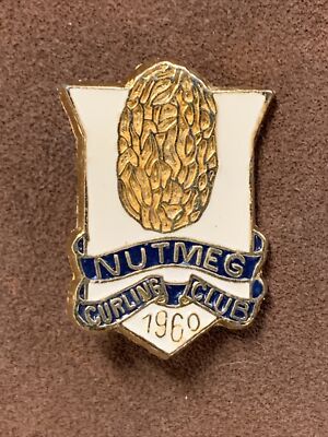 VINTAGE CURLING Enamel PIN 1960 Nutmeg Curling Club Unique | eBay