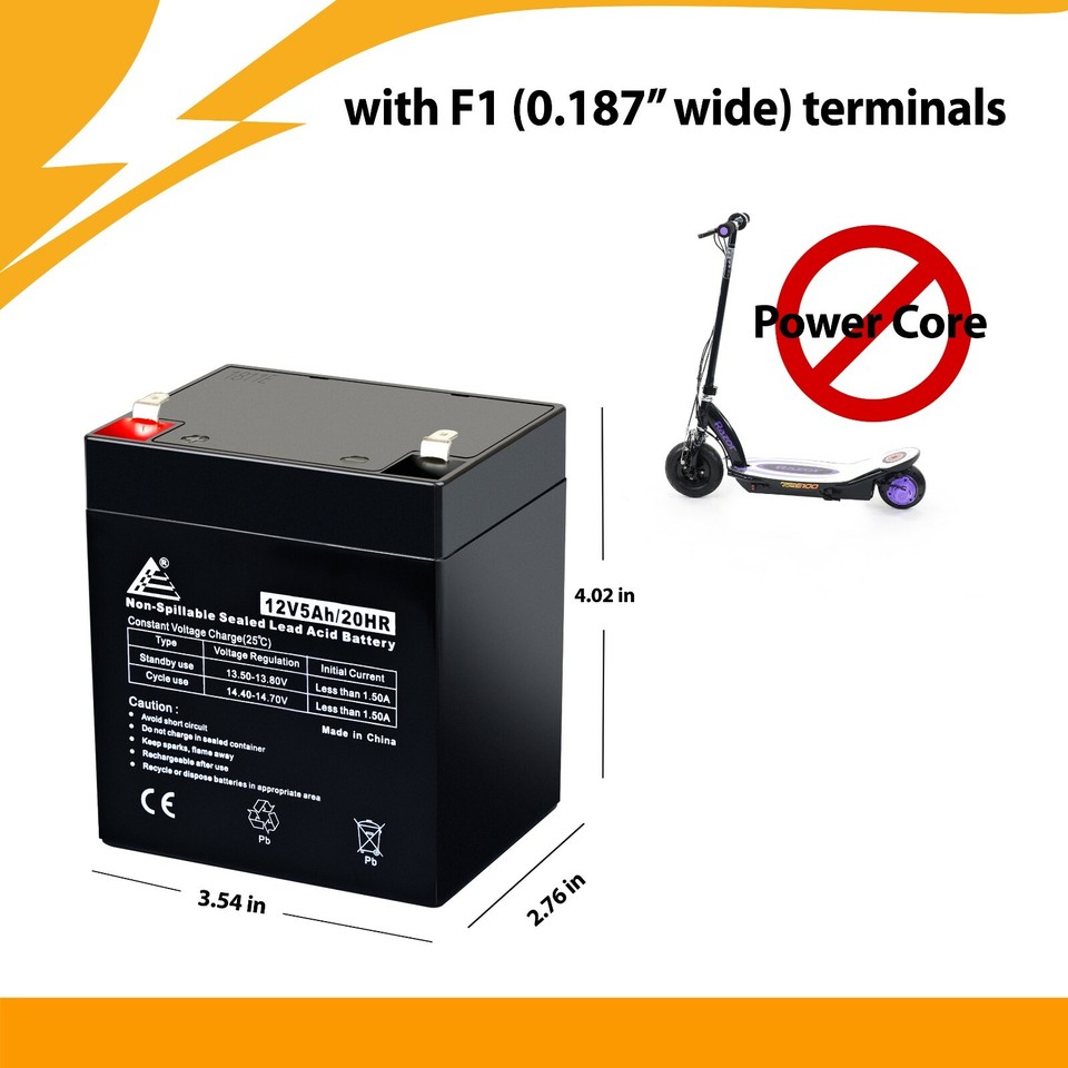 12V 5AH Battery for Razor E100 E125 E150 E175 Scooter - 4 Pack | eBay