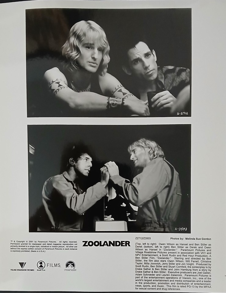 ZOOLANDER rare original 2001 Movie Press Kit! Ben Stiller, Owen Wilson ...