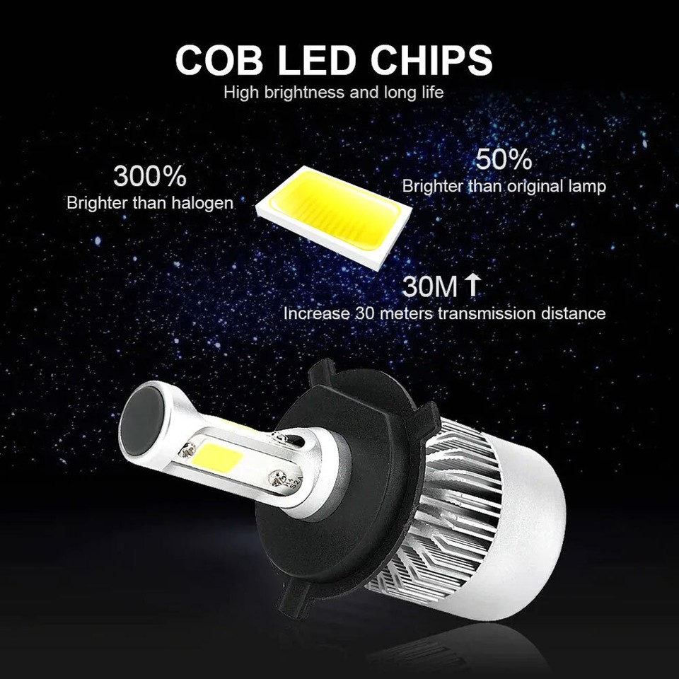 4PCS 4X6 Square Hi/Lo Beam LED Headlights Bulb Fit Chevy G10 G20 G30 ...