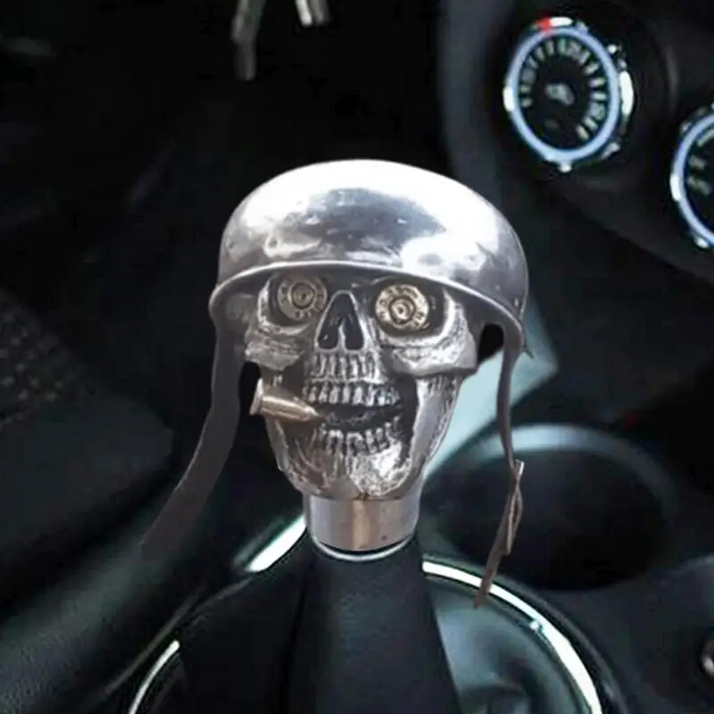 Skulls Soldier Grip-Handcrafted Gear Knob,Sliver Devil Skulls Car Stick ...