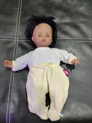 Gotz Baby Doll with Sleeper 13" med skin tone blk hair brown eyes ...