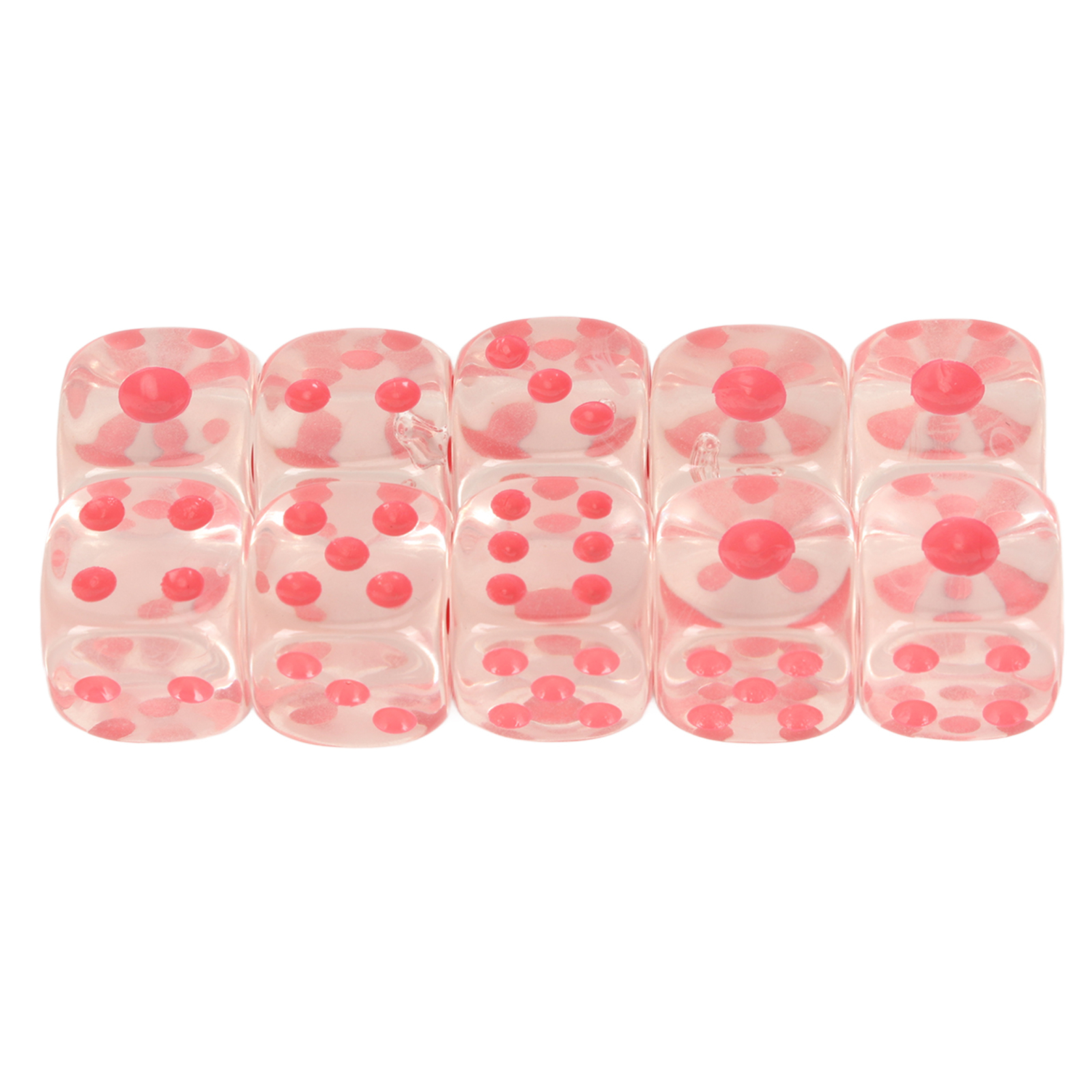 (Transparent With Pink Spots)20pcs Dice Set 6 Sided Transparent Dices ...