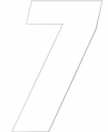 One Industries 7" Number Plate Decal "7" SEVEN 3 Pack White Supercross ...
