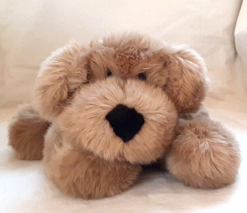 Commonwealth Brown Laying Puppy Dog Plush Stuffed Animal 11" Long ...
