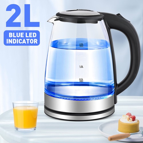 Electric Kettle Cordless Glass 2L 1500w Clear Fast Boiling Healthy ...