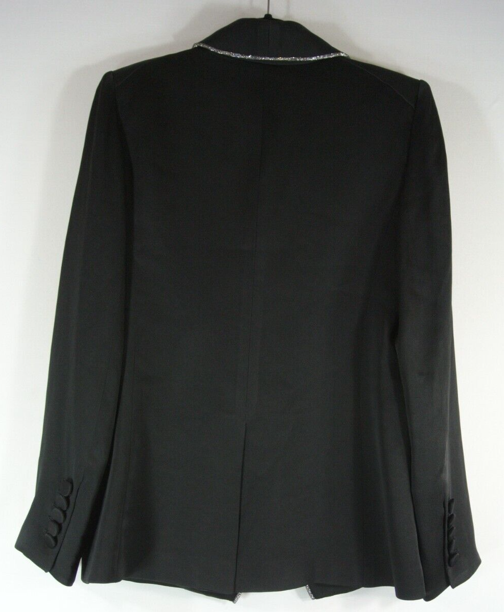 NWT Veronica Beard Jagger Crystal-Embellished Satin Dickey Jacket Size ...