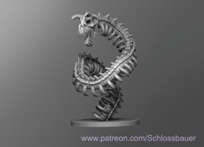 White Dragon Worm Monster Manual 28mm Scale DND D&D Tabletop Miniature ...