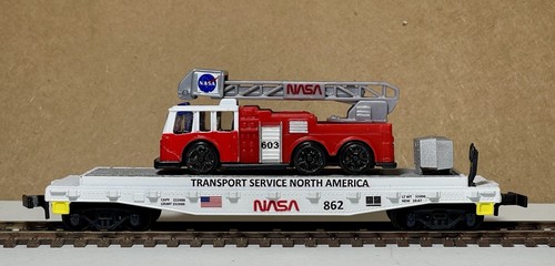 HO Scale 40' Flat Car w/NASA Fire Truck custom | eBay