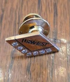Vintage 10K Gold 1.75 Grams US West 35 Year Service Pin with 7 Diamonds ...