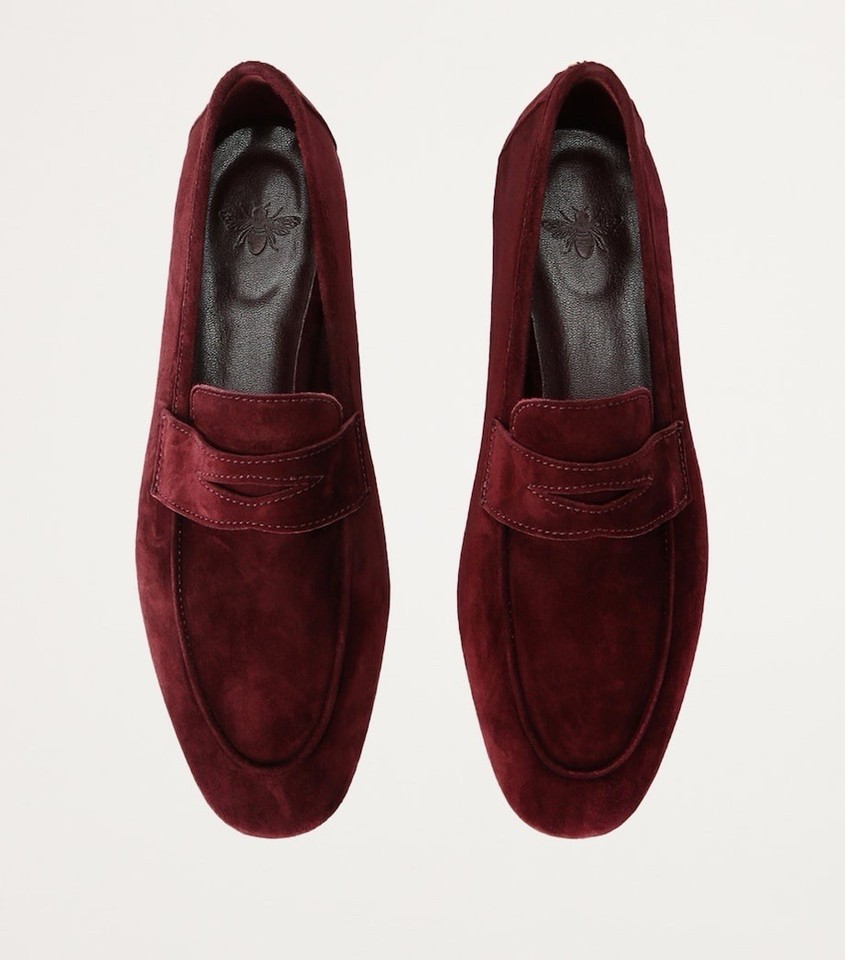 $810 Bougeotte Women’s Flaneur Loafers in Bordeaux Red Suede | eBay