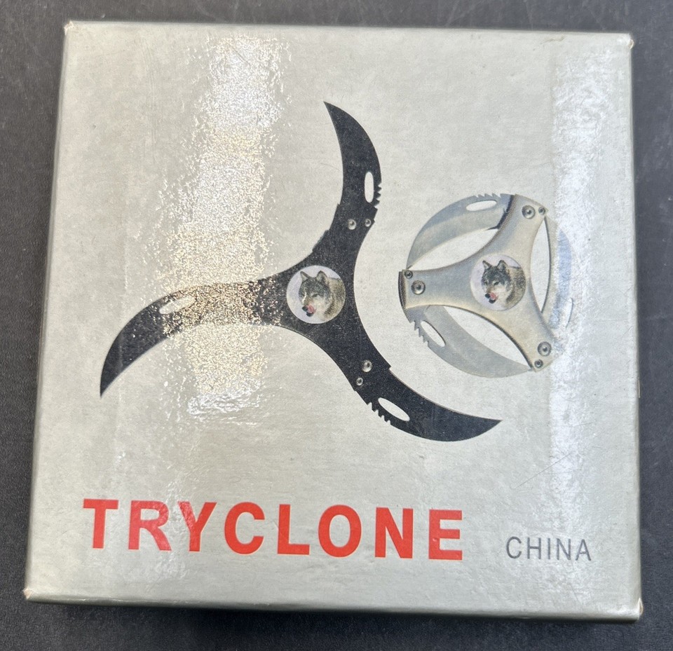 Vintage "Tryclone" three-bladed folding knife / Ninja Star / Cyclone EH ...
