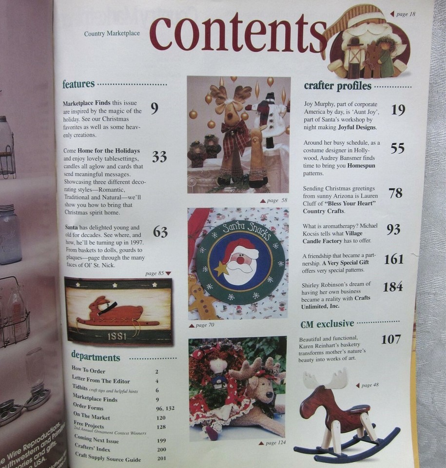 COUNTRY MARKETPLACE magazine Home for Holidays issue Folkart Treasures ...