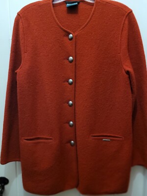 GEIGER Austria Boiled Wool Coat Red Size 40 | eBay