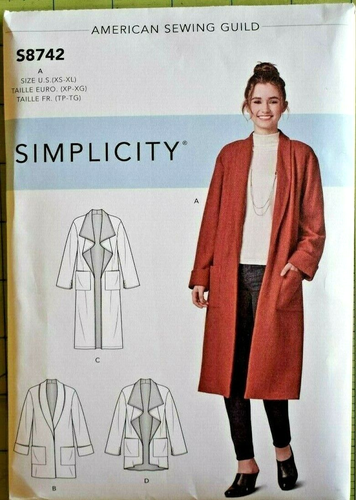 SIMPLICITY PATTERN 8742 CARDIGANS MISSES XSM SM MED LRG XLRG UNCUT NEW ...