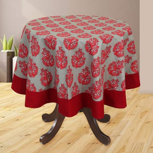 Cotton Round Washable 4 Seater Dining Table Cover for Home, Restaurant ...