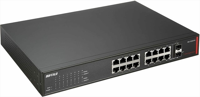 BUFFALO BS-GS2016/A 16 Port Layer 2 Giga smart switch Network Audio Hub ...