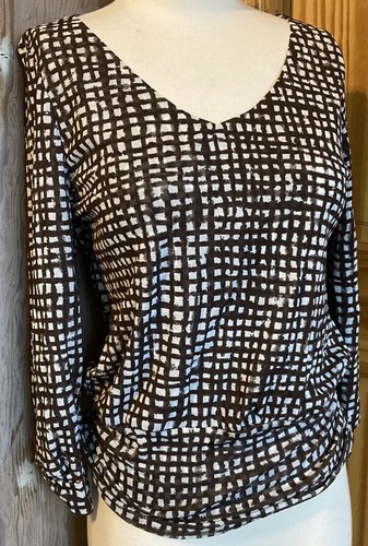 Pendleton Medium P Brown Check Grid Lux ART TO WEAR Mesh Shirt 3/4 Sleeve EUC | eBay