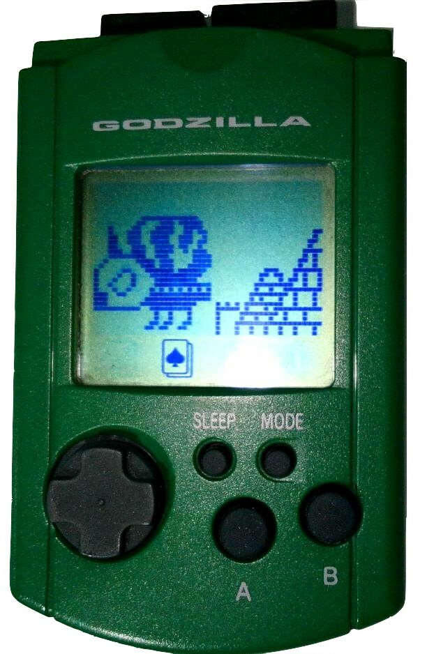 Dreamcast - VISUAL MEMORY VMU GREEN GODZILLA RARE - 100% ALL CHARACTERS ...