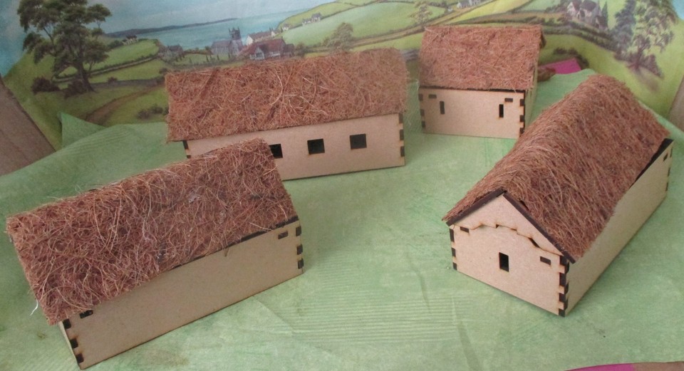 28mm Thatch Farm (4 Buildings) Scenery Medieval Fantasy Laser Cut MDF ...