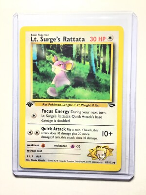 LT. SURGE’S RATTATA - 1st Edition Gym Challenge - 85/132 - Common ...