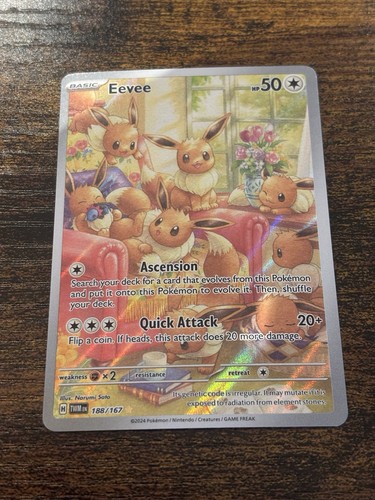 Pokemon TCG - Eevee - 188/167 - Twilight Masquerade - NM Illustration ...