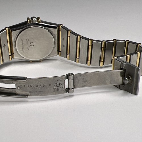 Omega Constellation 18K Gold & Steel Diamond Bezel 1455 Quartz 22.5mm ...