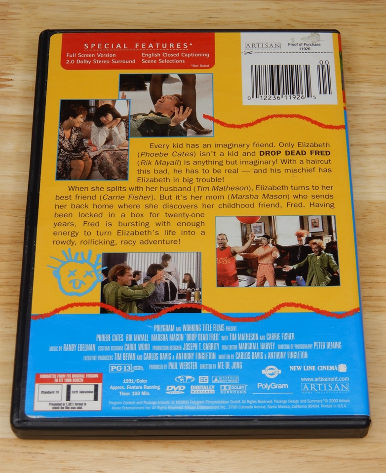 Drop Dead Fred (DVD, 1991 Comedy Film) Phoebe Cates, Rik Mayall, Carrie ...
