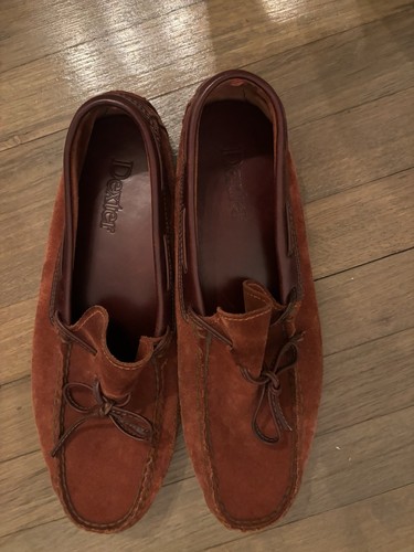 Dexter Red Brick Suede Soft Leather Moc Toe Slip On Loafer Shoes 101/2 ...