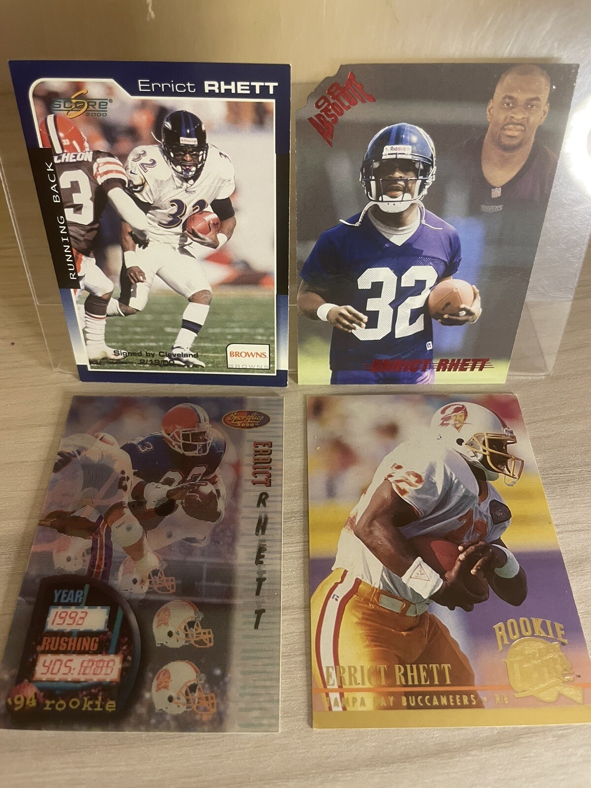 Lot of 4 Errict Rhett Football Cards | eBay