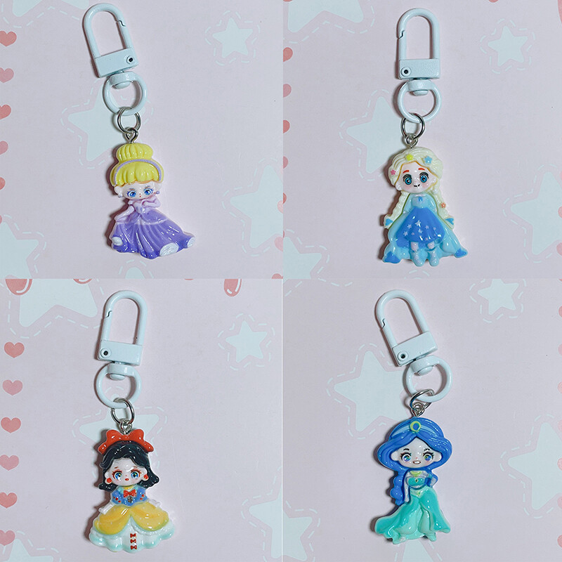 Sweet Cute Princess Keychain Cartoon Mermaid Girl Keyring Girls Bag ...