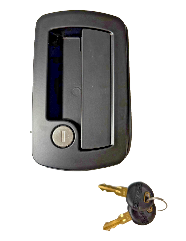 TriMark RV Door Lock 22668-01 Black Paddle Handle 2 Keys Utility ...