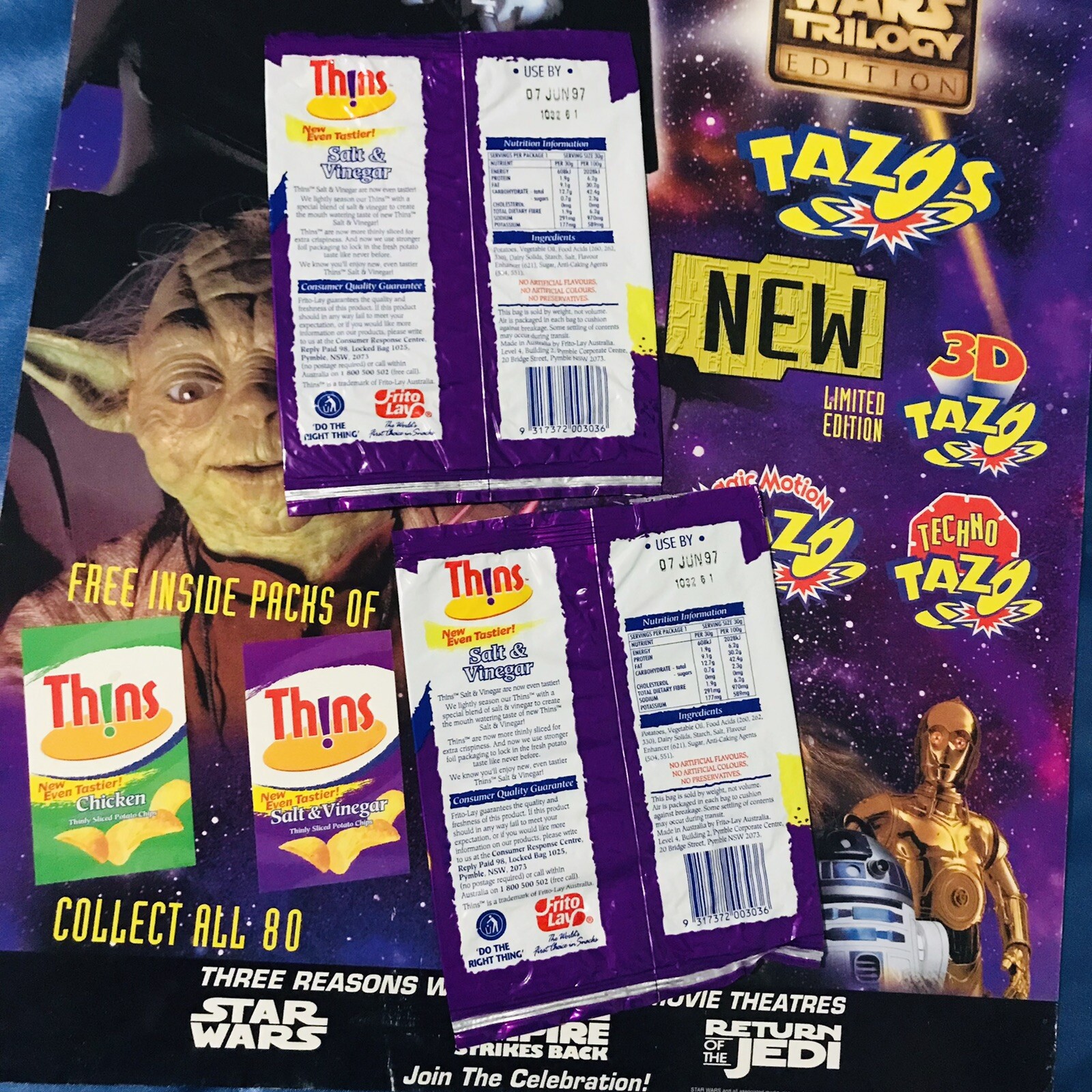 Star Wars Tazo STORE Display Promotional Advertising Poster & Chip ...