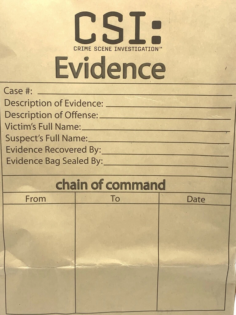 Crime Scene Evidence Bag
