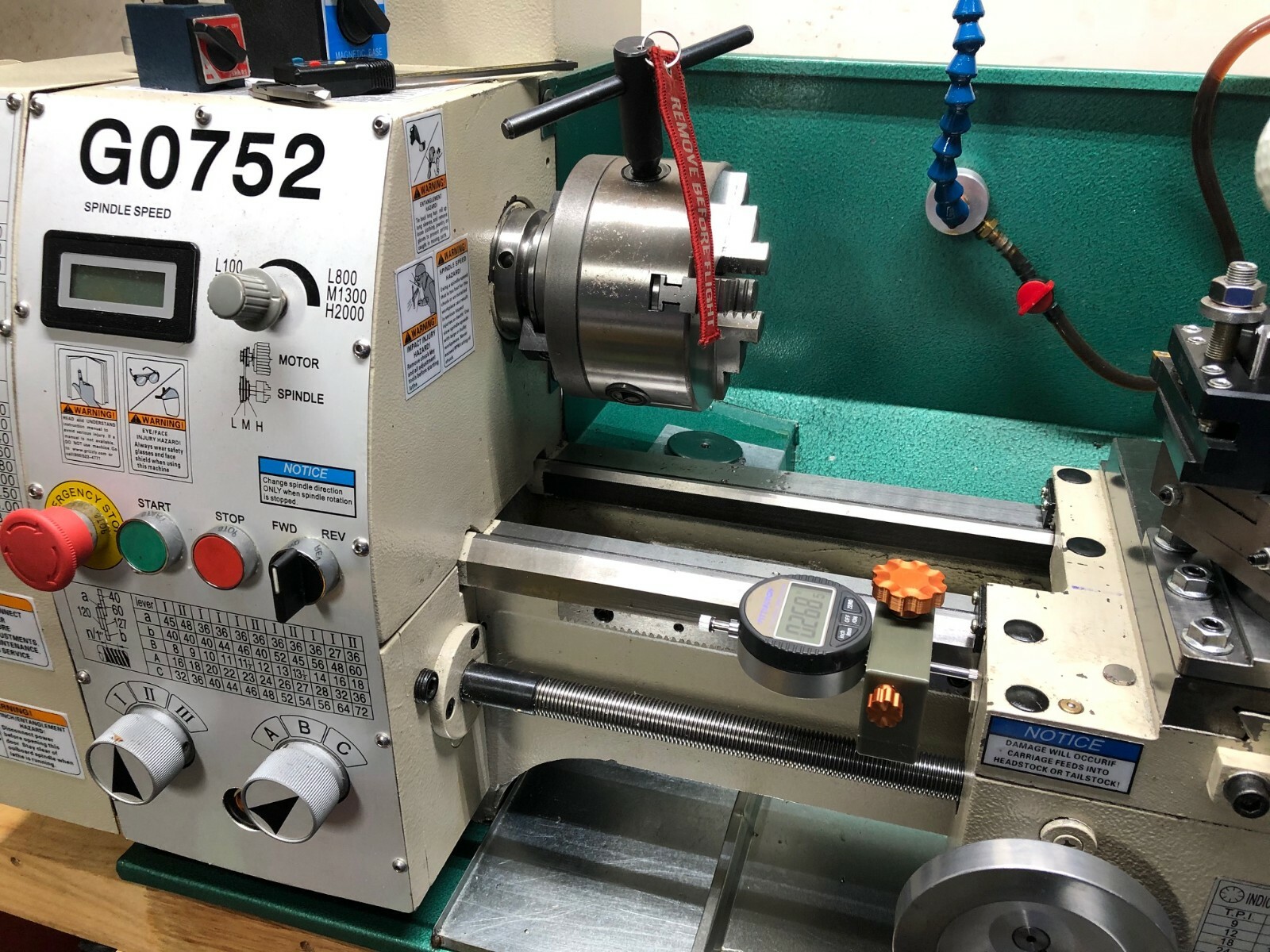 Fits Grizzly DF-1237 12" Metal Working lathes carriage Dial Indicator ...