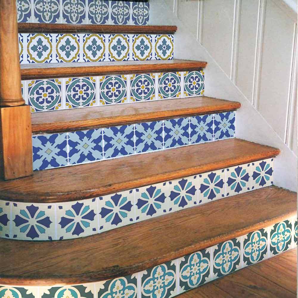Portuguese Tile Stencil Set - Size SMALL - Stencils for DIY Home Decor ...