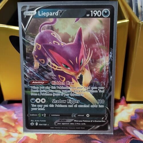 Liepard V 104/198 - Chilling Reign - Ultra Rare Holo Pokemon Card Near ...