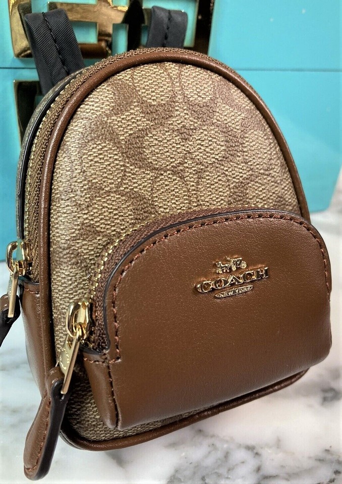 COACH 'MINI Court Signature Canvas Backpack' Unisex Keychain Charm ...