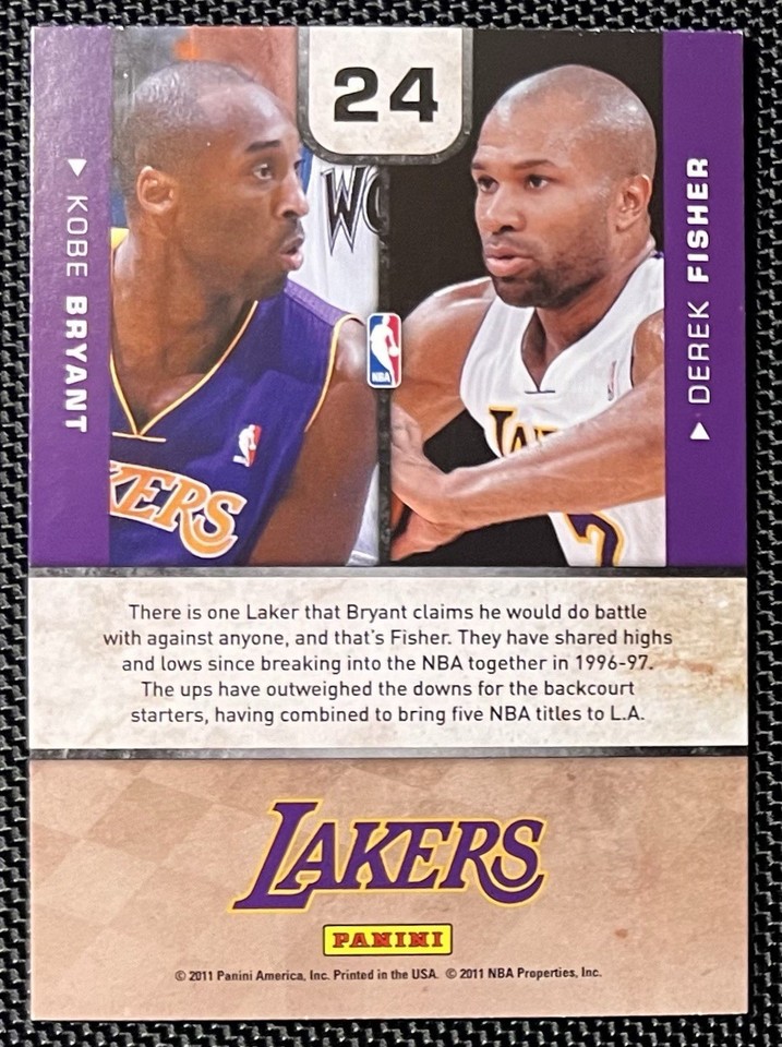 10-11 PANINI CONTENDERS KOBE BRYANT DEREK FISHER ONE TWO PUNCH INSERT ...