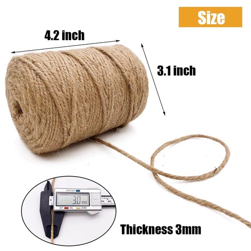 3mm Jute Twine 328 Feet Heavy Duty and Durable Brown Twine for Crafting ...