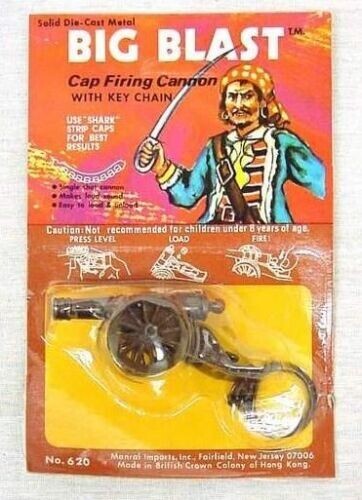 FULL STORE DISPLAY VINTAGE DIE CAST METAL BIG BLAST CAP FIRING CANNON KEYCHAIN | eBay
