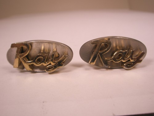 RAY Monogram Name Initial Vintage SWANK Cuff Links | eBay