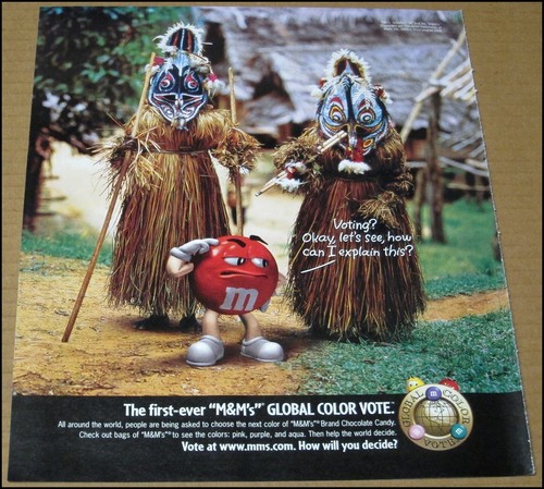 2002 M&M's Global Color Vote Print Ad 10" x 12" Advertisement Vintage ...