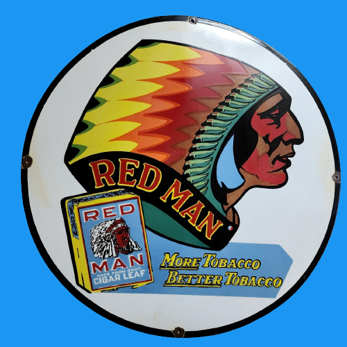 REDMAN PORCELAIN ENAMEL SIGN 30 INCHES ROUND DOUBLE SIDED | eBay